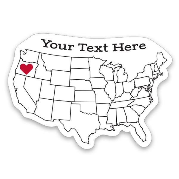 Map Home State Sticker Name Drop